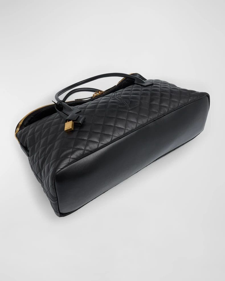 Saint Laurent ES Giant Travel Bag in Smooth Quilted Leather with Gold ...